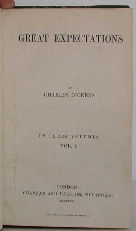 Great Expectations by Dickens, Charles: Very Good Hardcover (1861) 1st ...