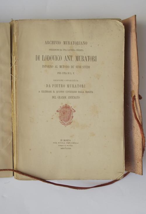 Archivio muratoriano preceduto da una lettera inedita di Lodovico Ant ...
