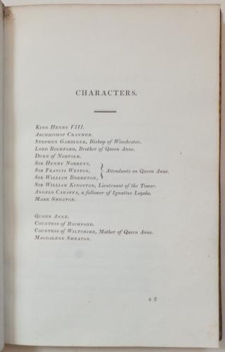 Anne Boleyn: A Dramatic Poem. by MILMAN Rev HH [Henry Hart] 1791-1868 ...