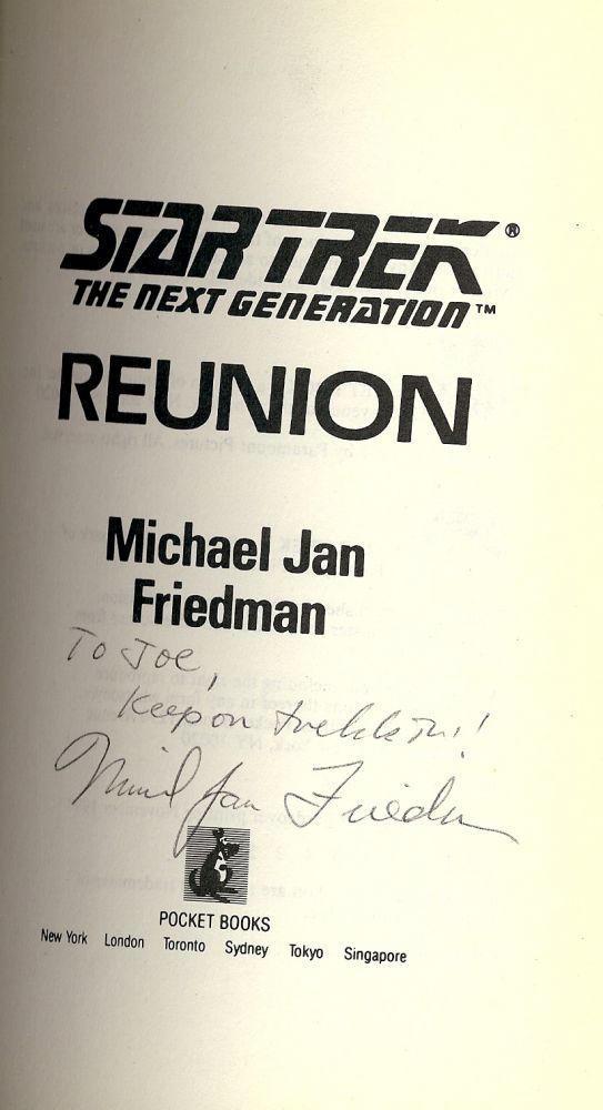 STAR TREK THE NEXT GENERATION: REUNION by FRIEDMAN, Michael Jan: (1991 ...