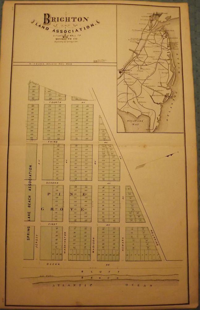 WALL TOWNSHIP: BRIGHTON LAND ASSOCIATION: 1878 MAP by WOOLMAN AND ROSE ...