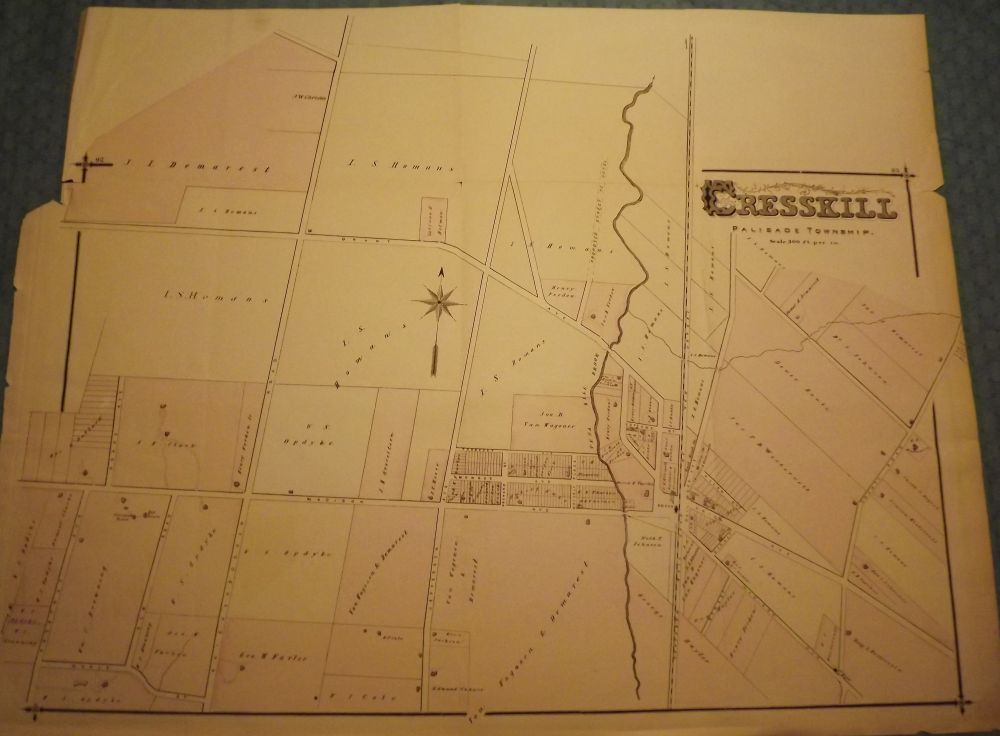 BERGEN COUNTY: CRESSKILL 1876 MAP par PEASE, C.C.: (1876) | Antic Hay Books