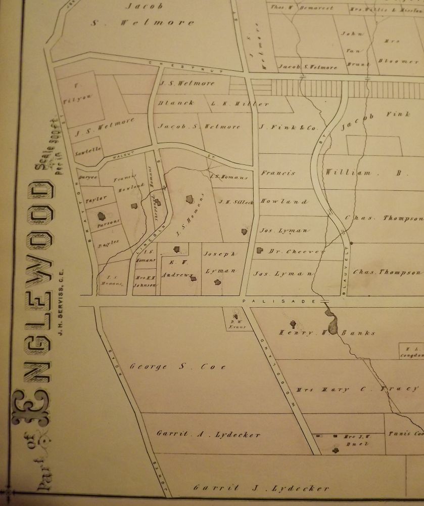 BERGEN COUNTY: ENGLEWOOD 1876 MAP by PEASE, C.C.: (1876) | Antic Hay Books