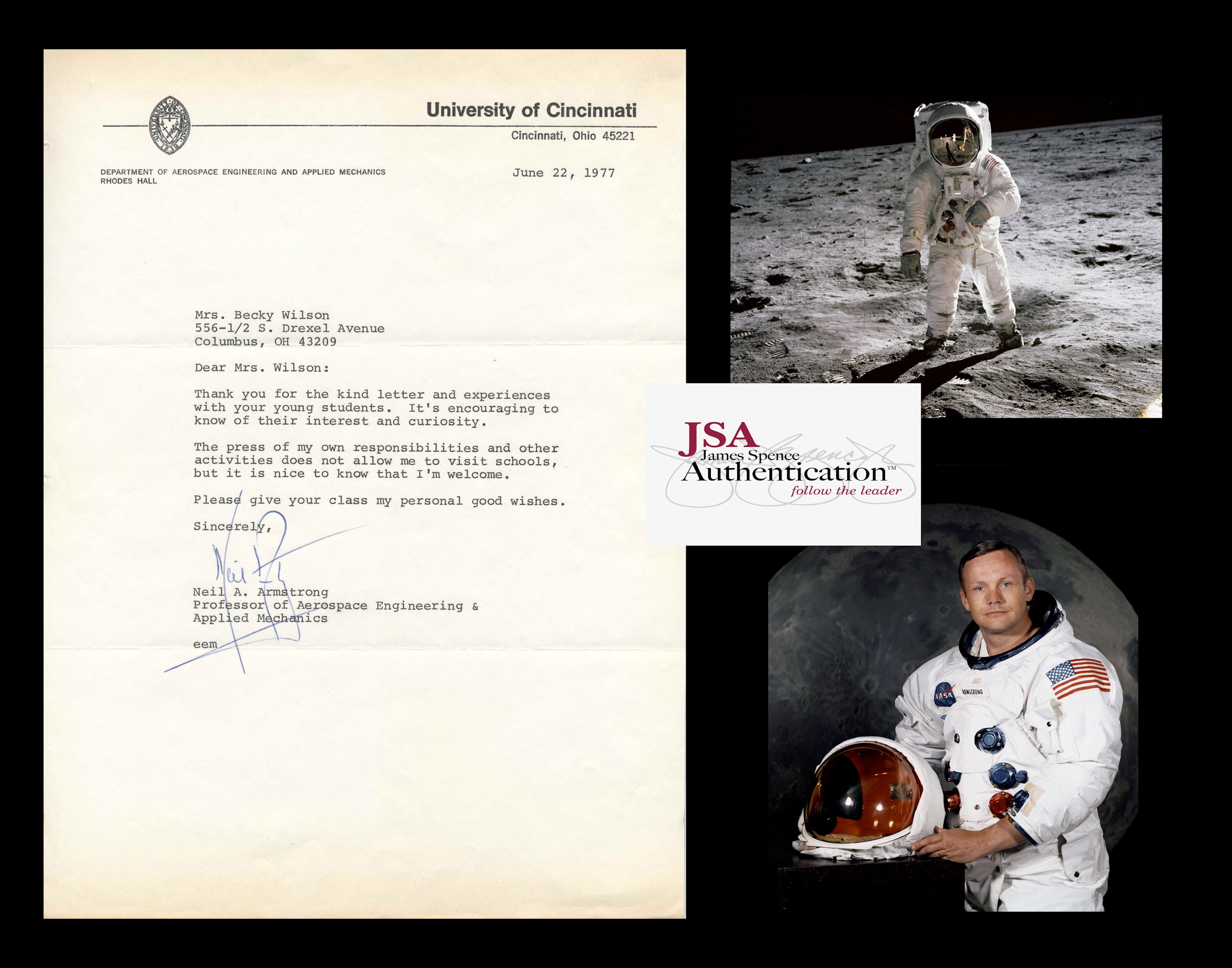 Neil Armstrong Autograph Jsa Certified