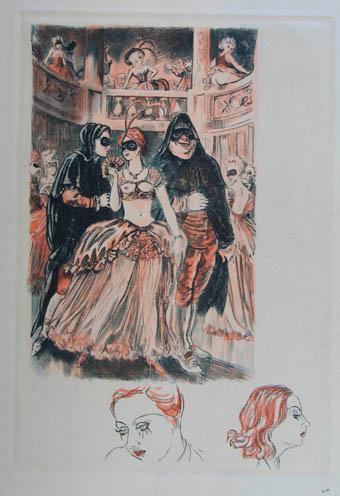 Farbradierung von Emeric Timar (1898-1950) zu Andrea Nerciat "Felicia ...