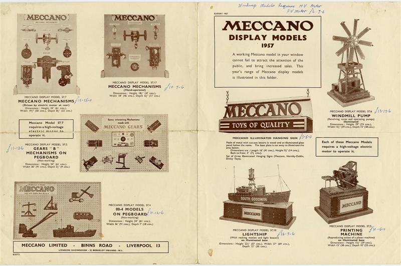Meccano Display Models 1957 8/357/5 by A: Very Good Leaflet (1957 ...