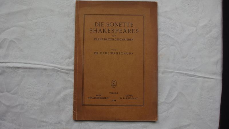 Die Sonette Shakespeares von Franz Bacon geschrieben by Wanschura Karl ...