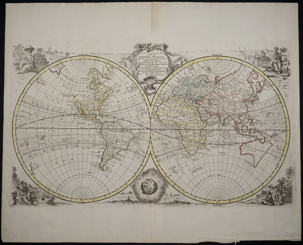 New and Accurate Map of All the Known World. by Bowen, Emanuel: (1714 ...