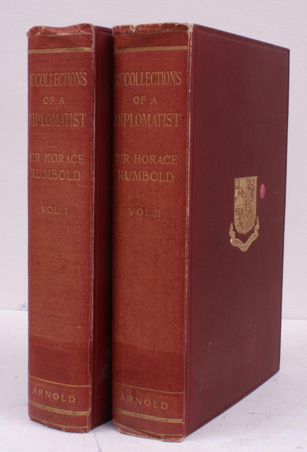 Recollections of a Diplomatist. COMPLETE SET IN ORIGINAL ARMORIAL CLOTH ...