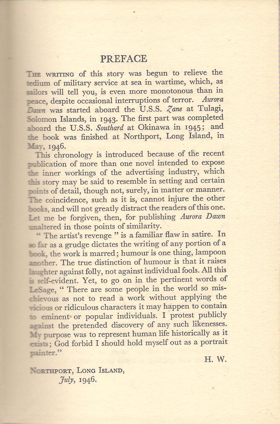 Aurora Dawn or The True History of Andrew Reale by Wouk, Herman: Very ...