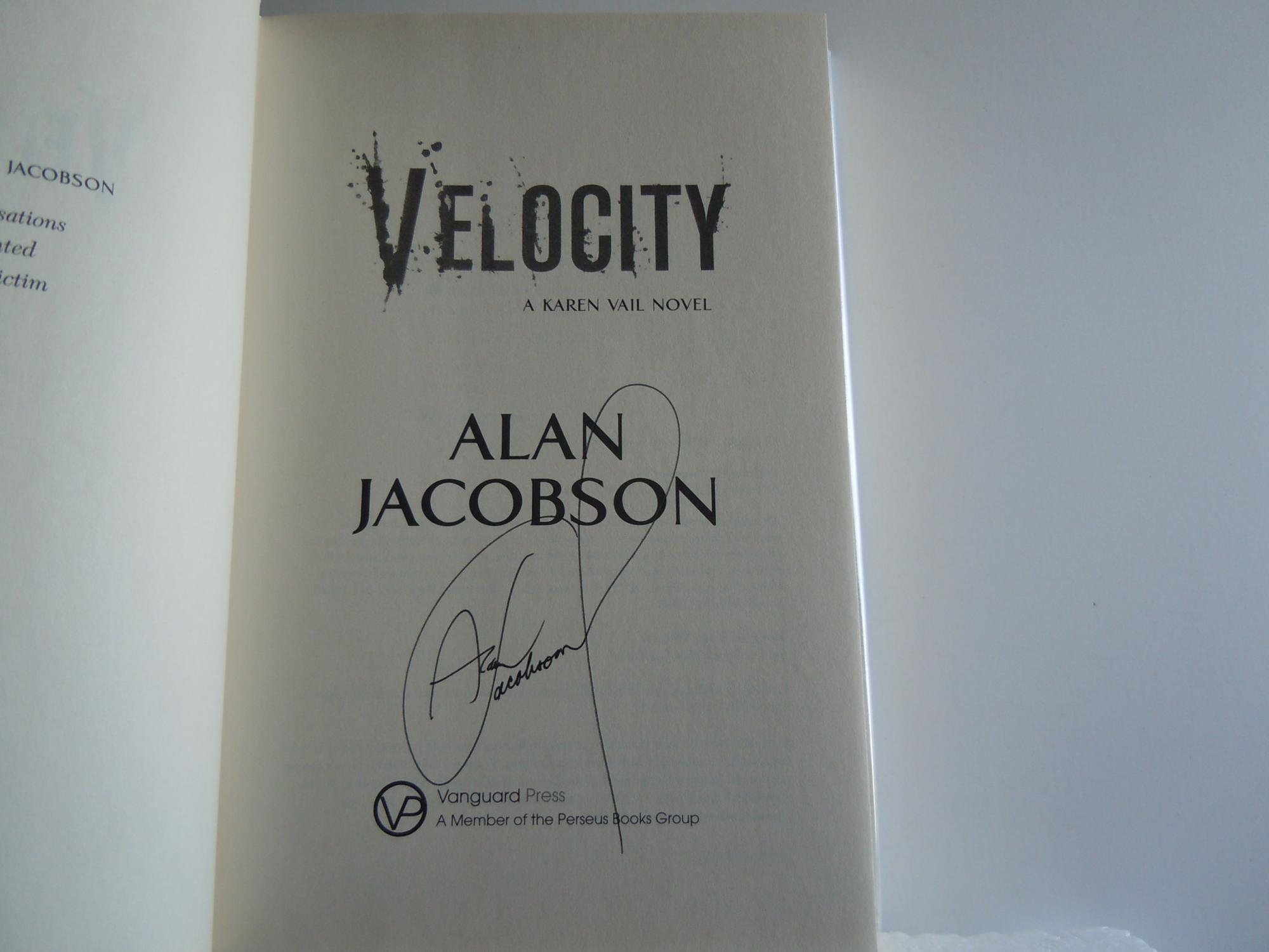 Velocity by Jacobson, Alan: Very Good Hardcover (2010) 1st Edition ...