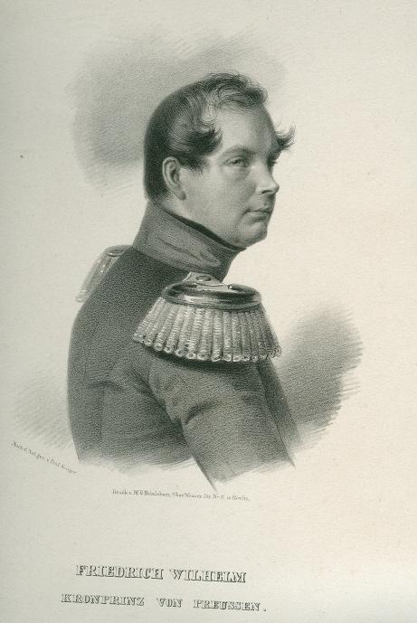 Porträt. Brustbild in Uniform, halbrechts, "als Kronprinz von Preussen ...