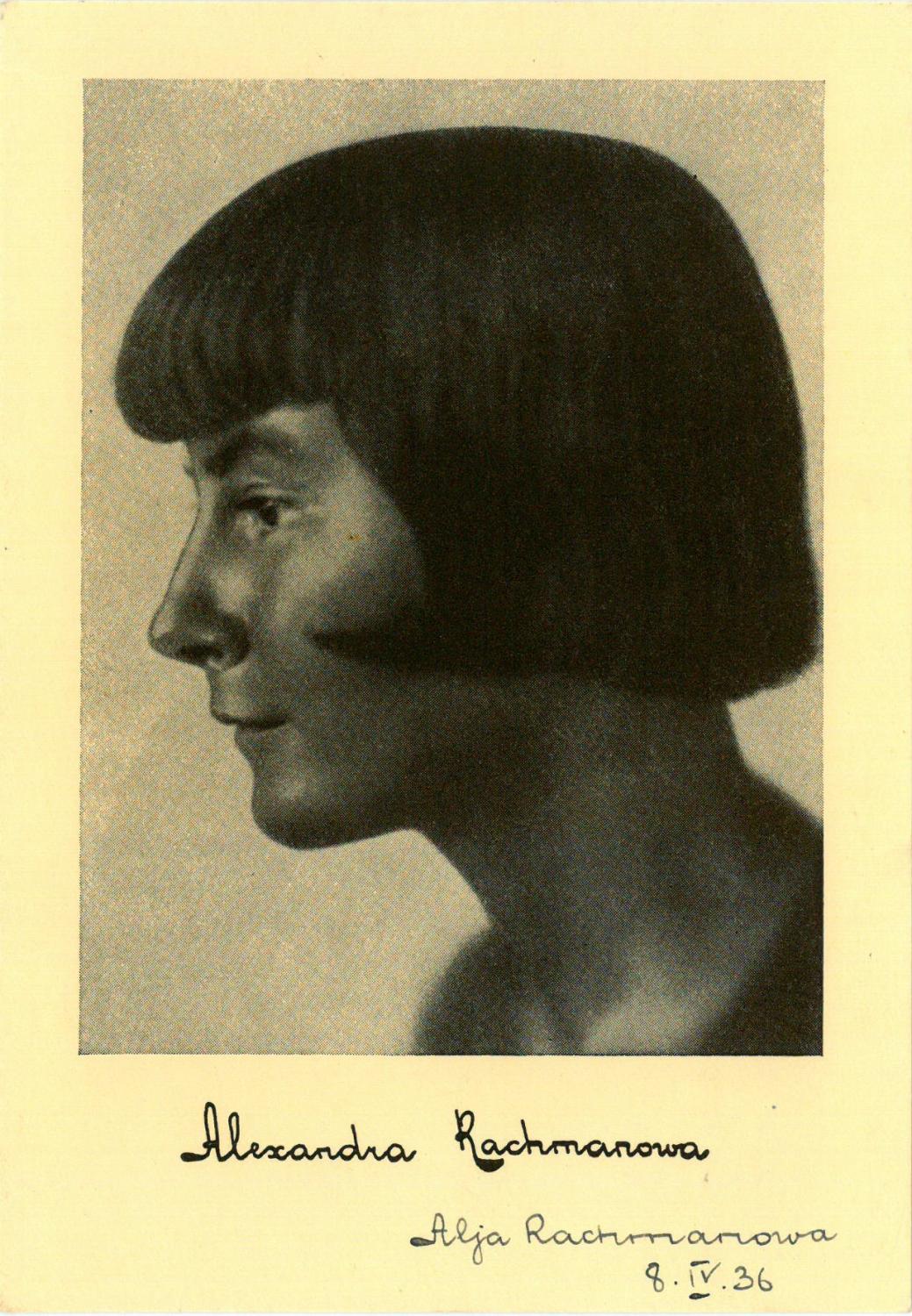 Portraitpostkarte mit eigenh. U. by Rachmanowa, Alja, Schriftstellerin ...