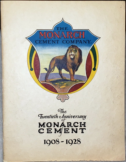 The Twentieth Anniversary of Monarch Cement, 1908-1928: Very Good+ Soft ...
