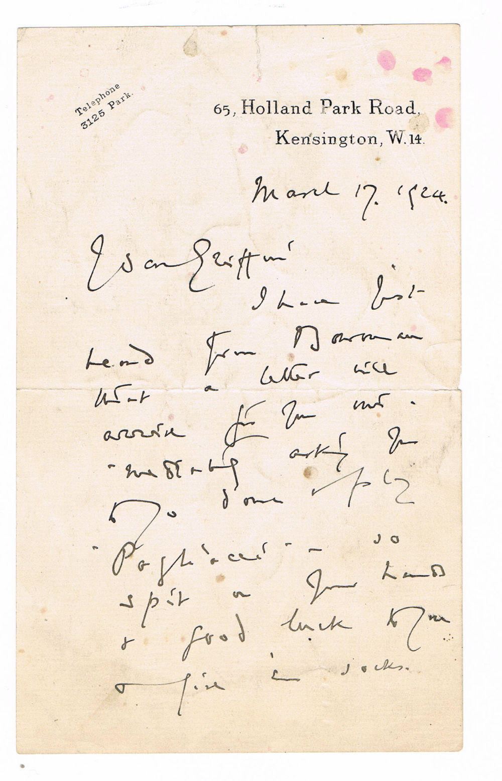 FOUR AUTOGRAPH LETTERS SIGNED BY THE FAMOUS IRISH BARITONE SINGER HARRY ...