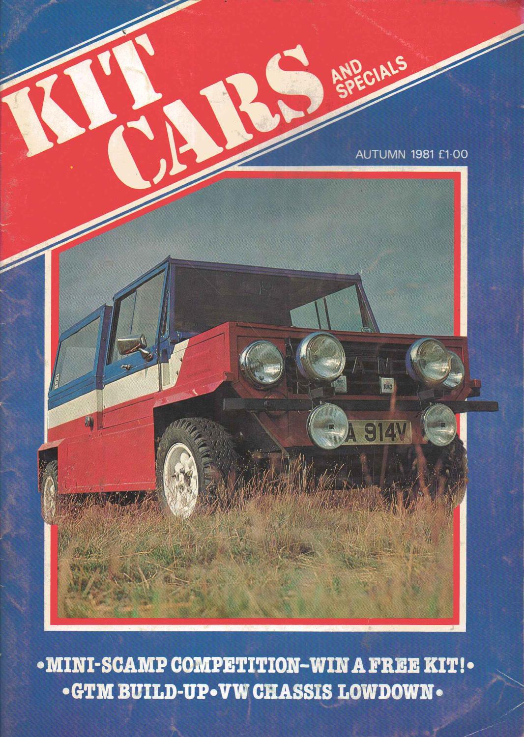 Kit Cars and Specials. Autumn 1981. Magazine by Edited by Peter Filby ...