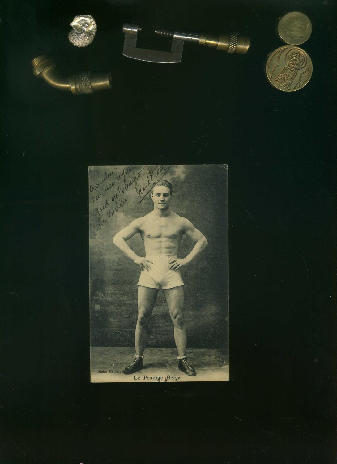 Autogrammkarte signiert vom Boxer Le Prodige Belge , ( Rene Devoe ...