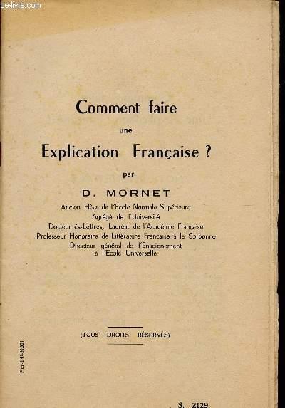COMMENT FAIRE UNE EXPLICATION FRANCAISE?. by MORNET DANIEL: bon ...