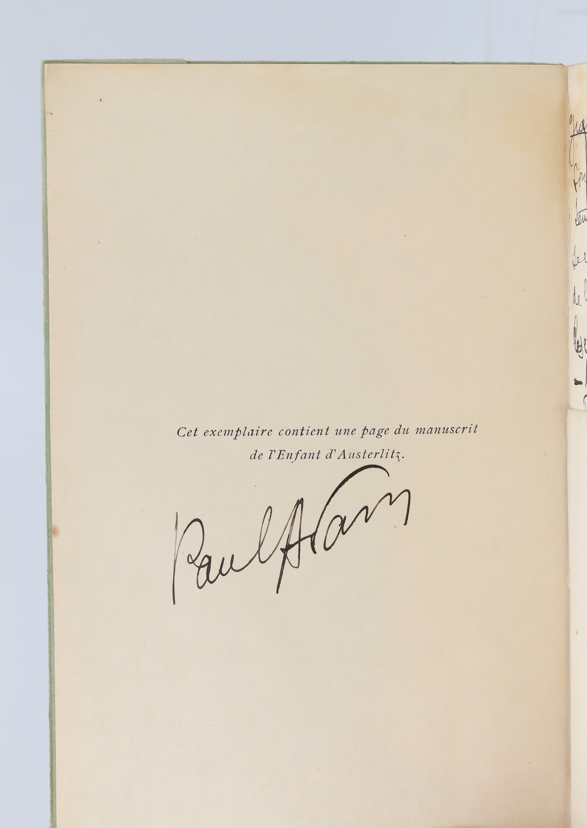 L'enfant d'Austerlitz von Paul ADAM: (1902) Signatur des Verfassers ...
