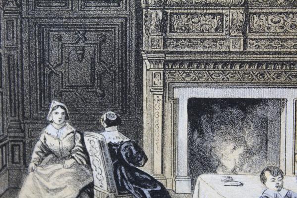 Fine Original Lithotint Illustration of Benthall Hall (Interior ...