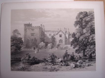 Fine Original Lithotint Illustration of Sizergh Hall, Westmoreland, By ...