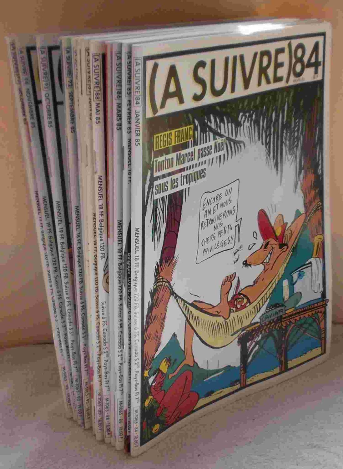 A SUIVRE - REVUE MENSUELLE DE BANDES DESSINEES - ANNEE 1985 - NUMEROS ...