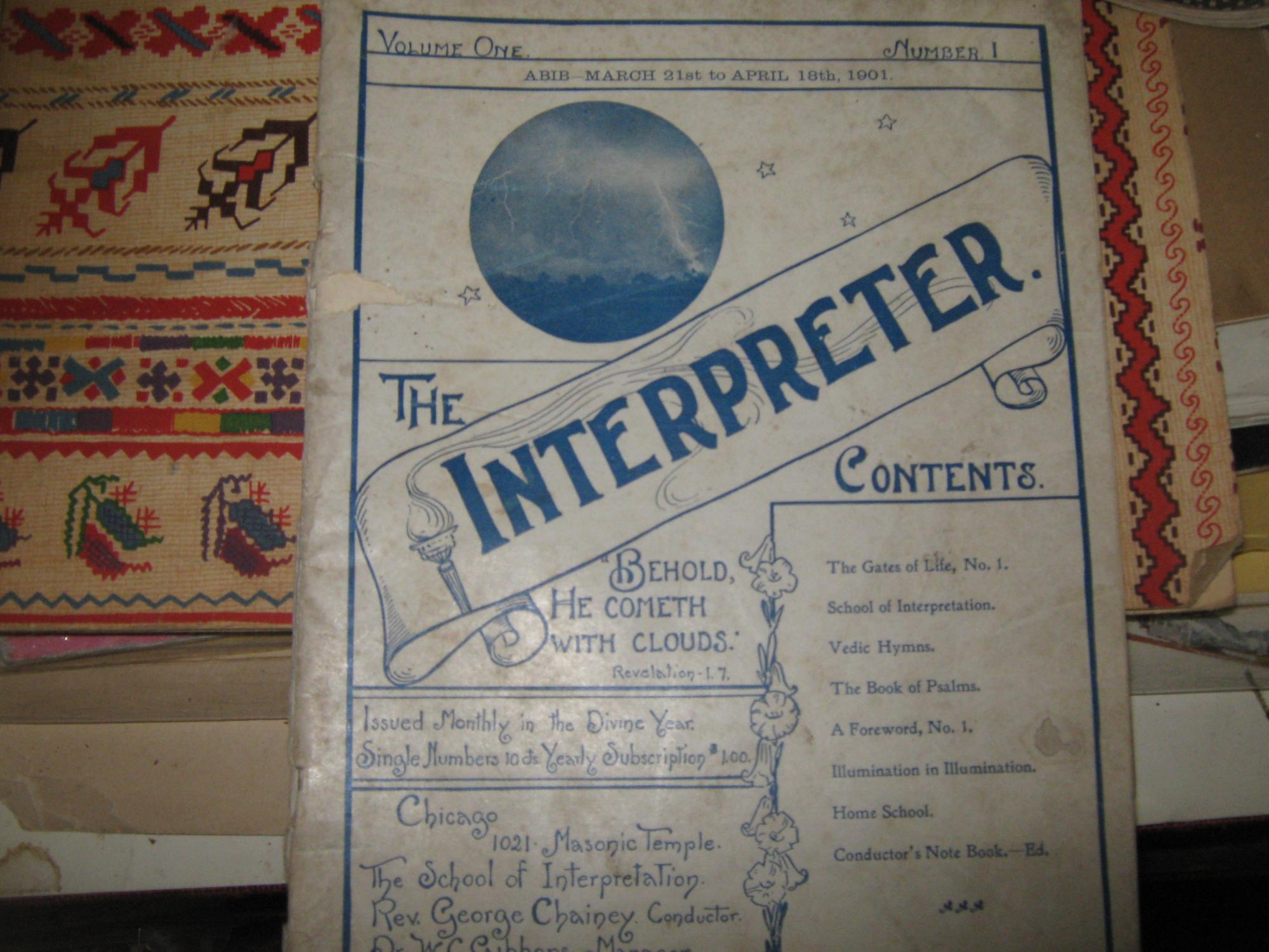 The Interpreter Volume One Number 1 ABIB- March 21 St to April 18th ...