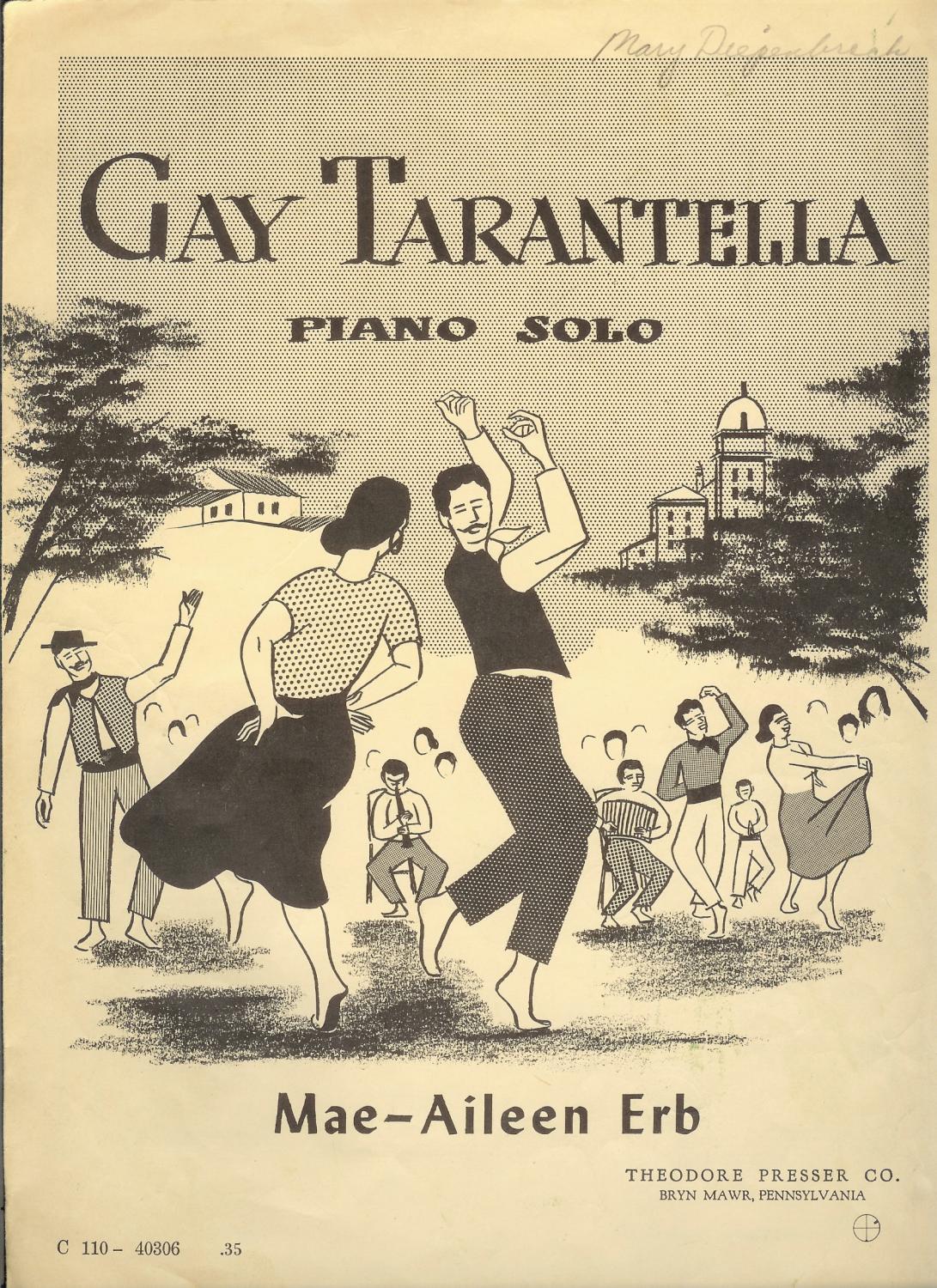 Gay Tarantella : Piano Solo by Erb, Mae-Aileen: Fair Trade Paperback ...