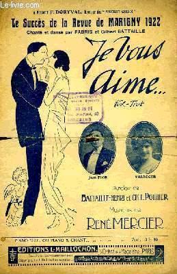 JE VOUS AIME by MERCIER René / BATAILLE-HENRI / POTHIER Ch.: (1922 ...
