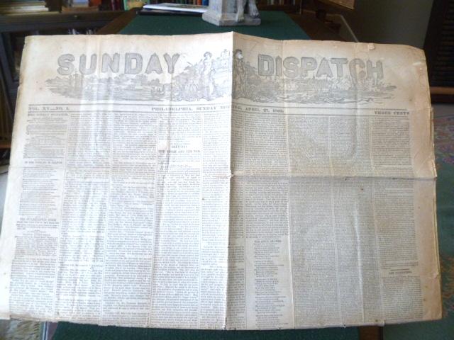 SUNDAY DISPATCH: (1862) First Edition. | Glenn Books, ABAA, ILAB