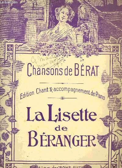 LA LISETTE DE BERANGER by BERAT Frédéric: Sheet Music | Le-Livre