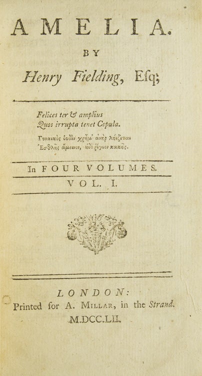 Amelia von Fielding, Henry: 4 vols. 12mo (1752) | James Cummins ...