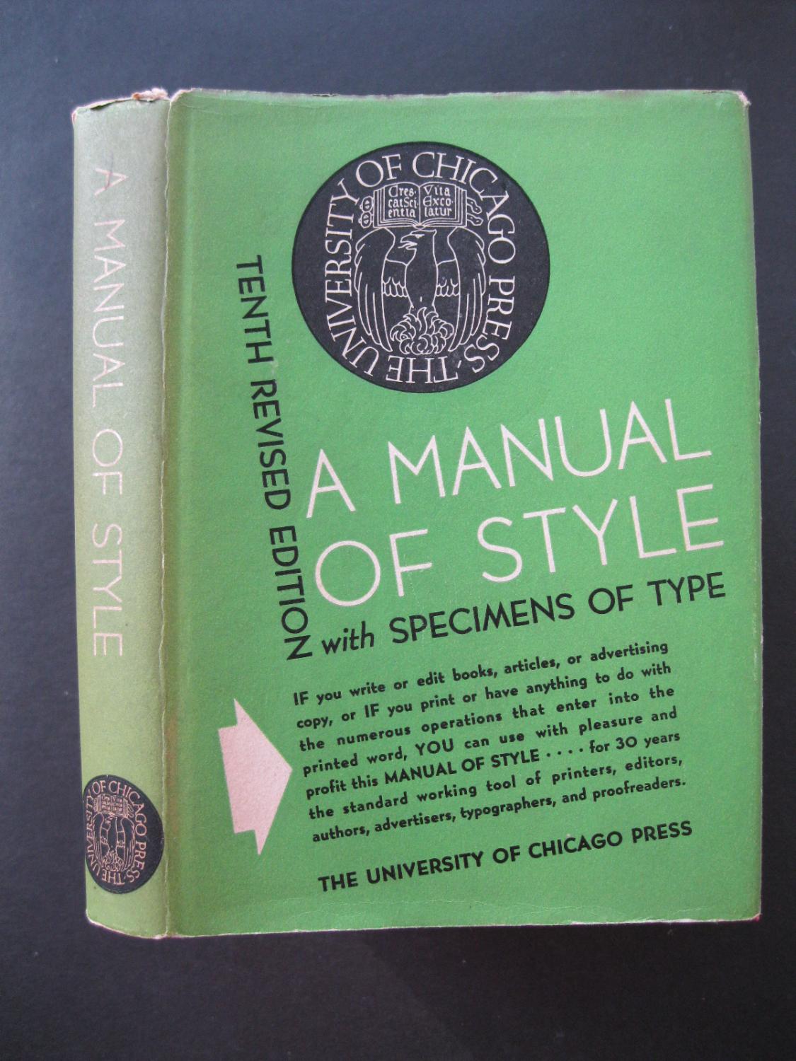 A MANUAL OF STYLE Containing Typographical Rules Governing The ...