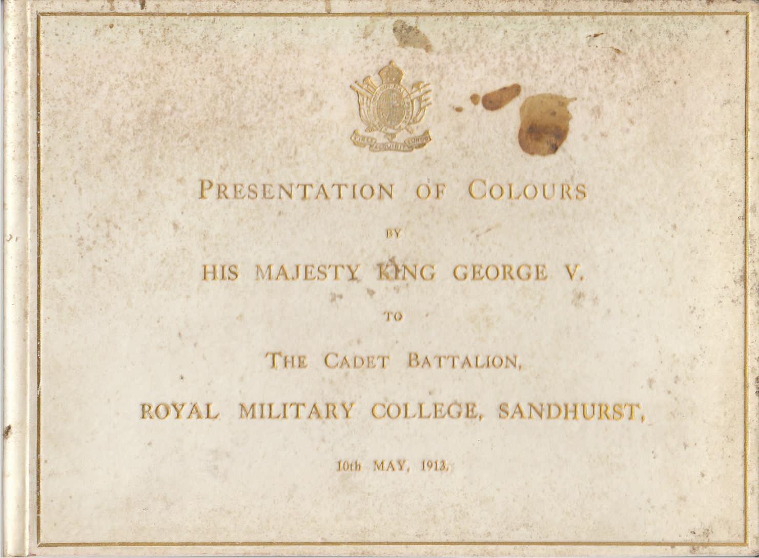 Presentation of Colours by His Majesty King George V To the Cadet ...