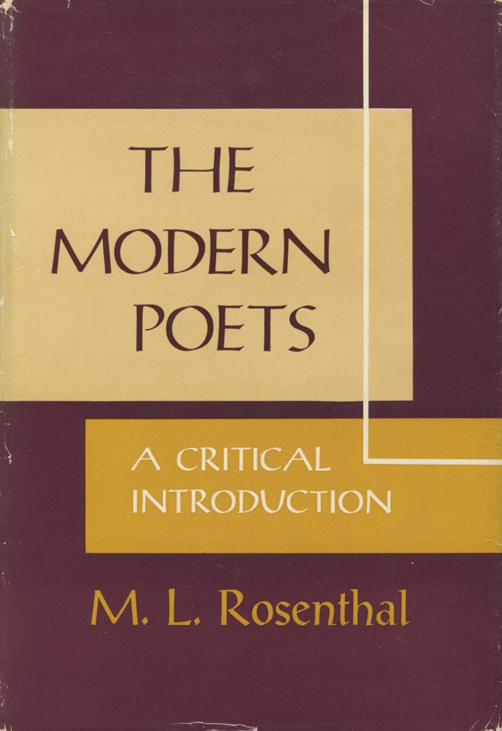 The Modern Poets: A Critical Introduction by Rosenthal. M.L.: Very Good ...