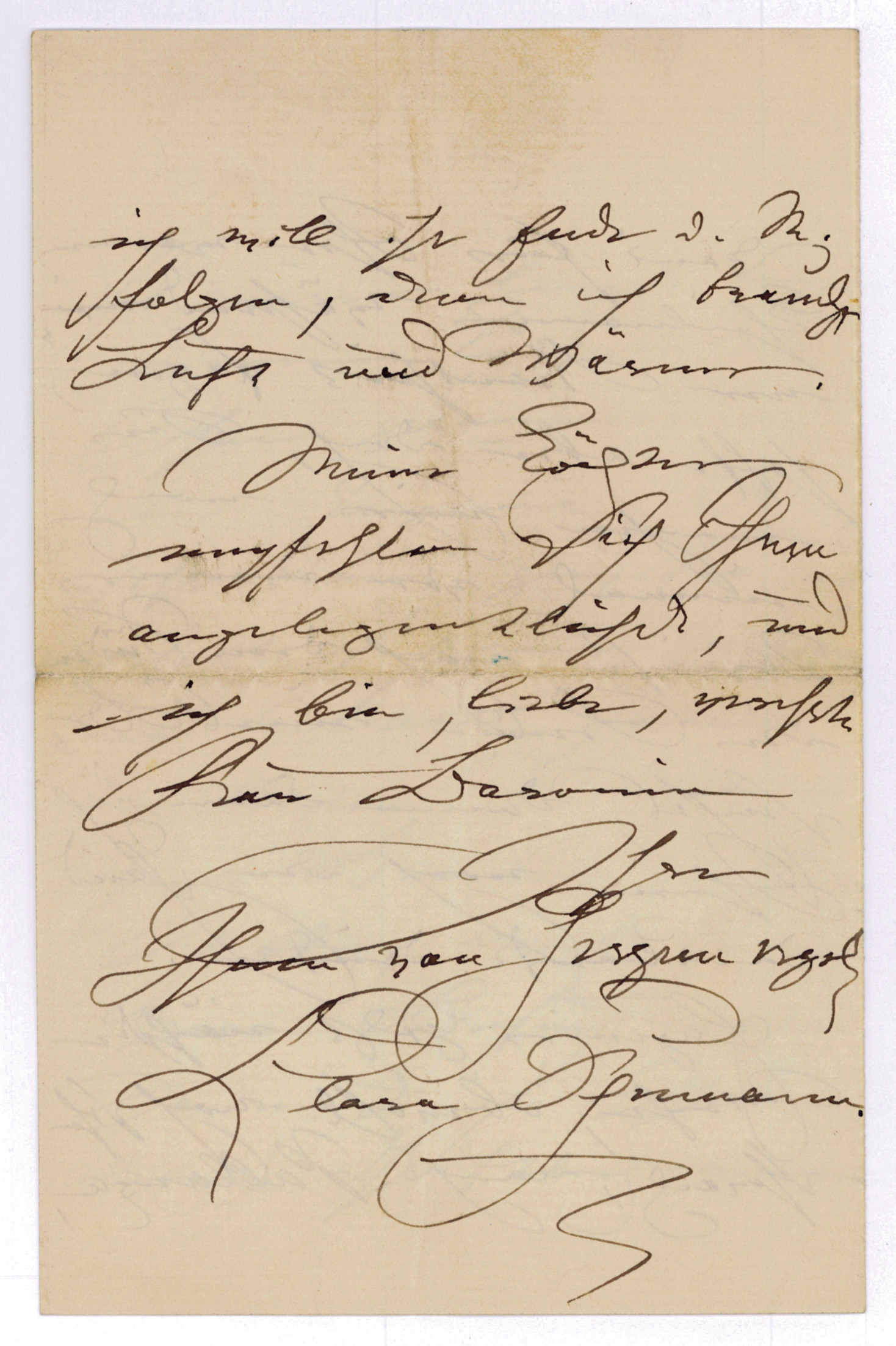 Autograph letter signed. von Schumann, Clara, German pianist and ...