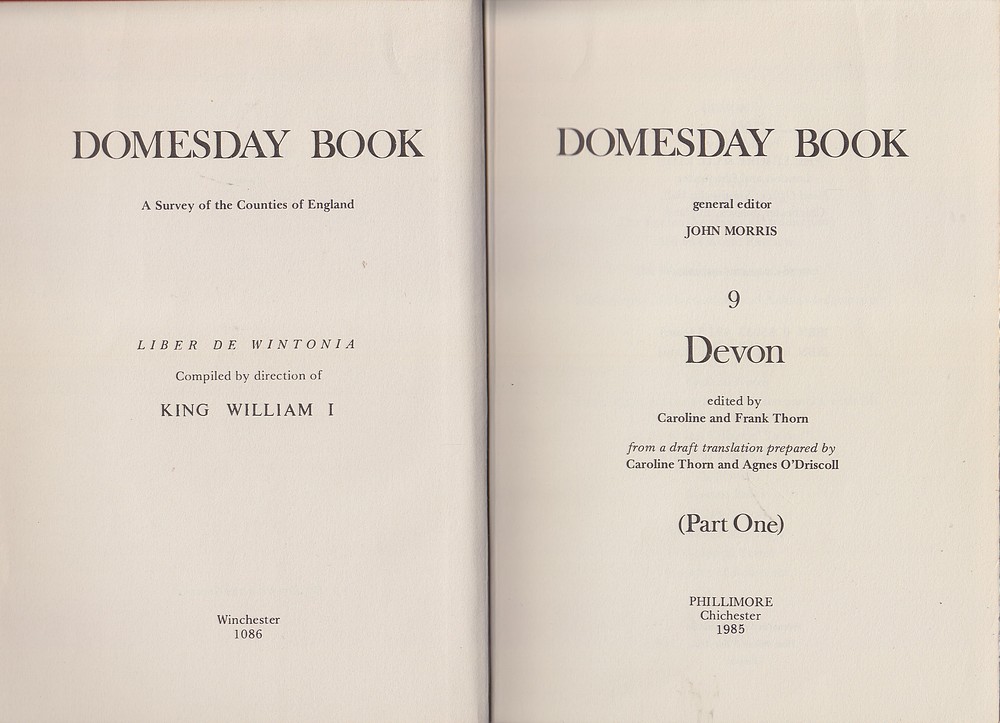 Domesday Book: Devon 2 Volumes by Thorn & Thorn (eds.), Caroline ...