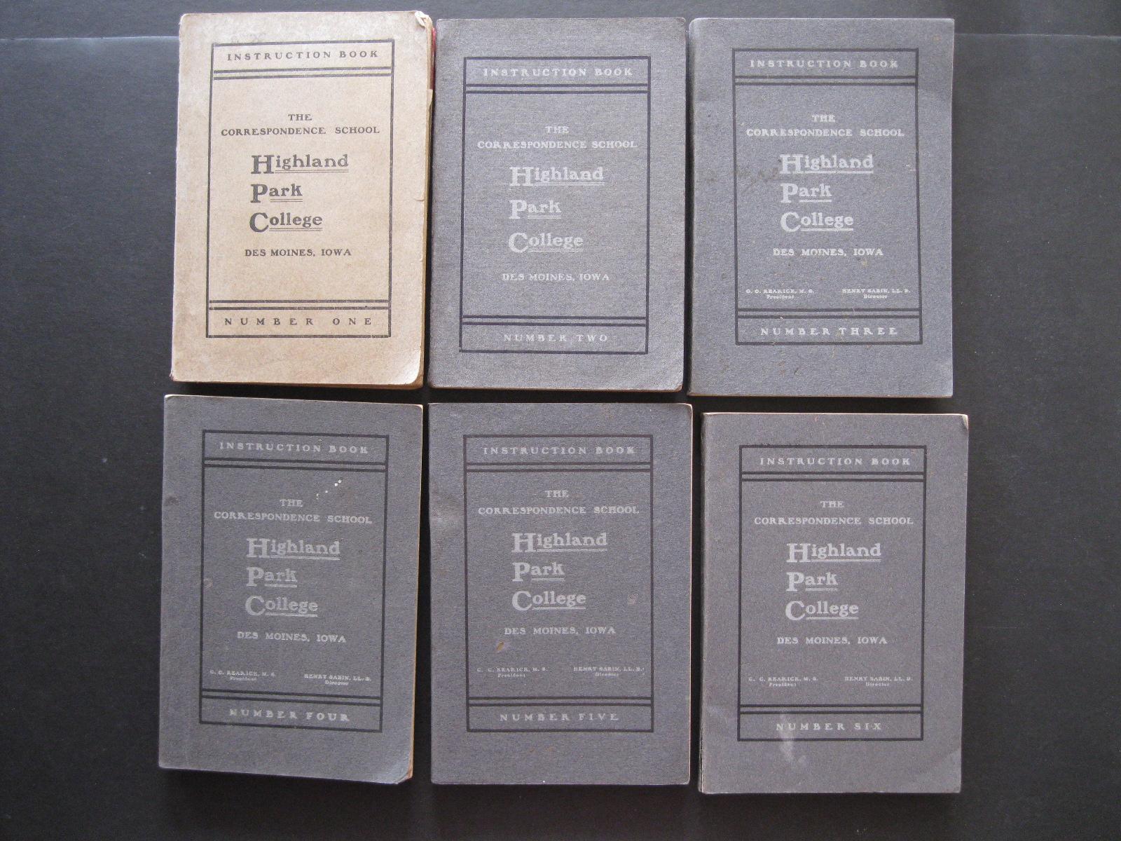 THE CORRESPONDENCE SCHOOL - HIGHLAND PARK COLLEGE - Volumes 1-6 ...
