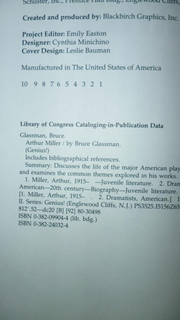 Arthur Miller - Signed by Arthur Miller by Glassman, Bruce (Arthur ...