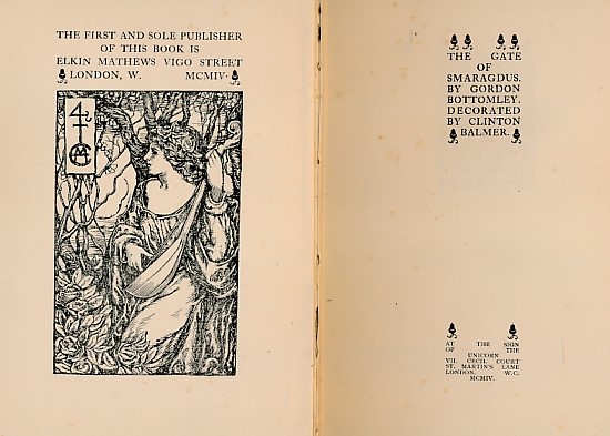 The Gate of Smaragdus by Bottomley, Gordon; Balmer, Clinton [illus ...