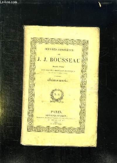 OEUVRES COMPLETES DE JJ ROUSSEAU TOME 1. DISCOURS. by ROUSSEAU JJ.: bon ...