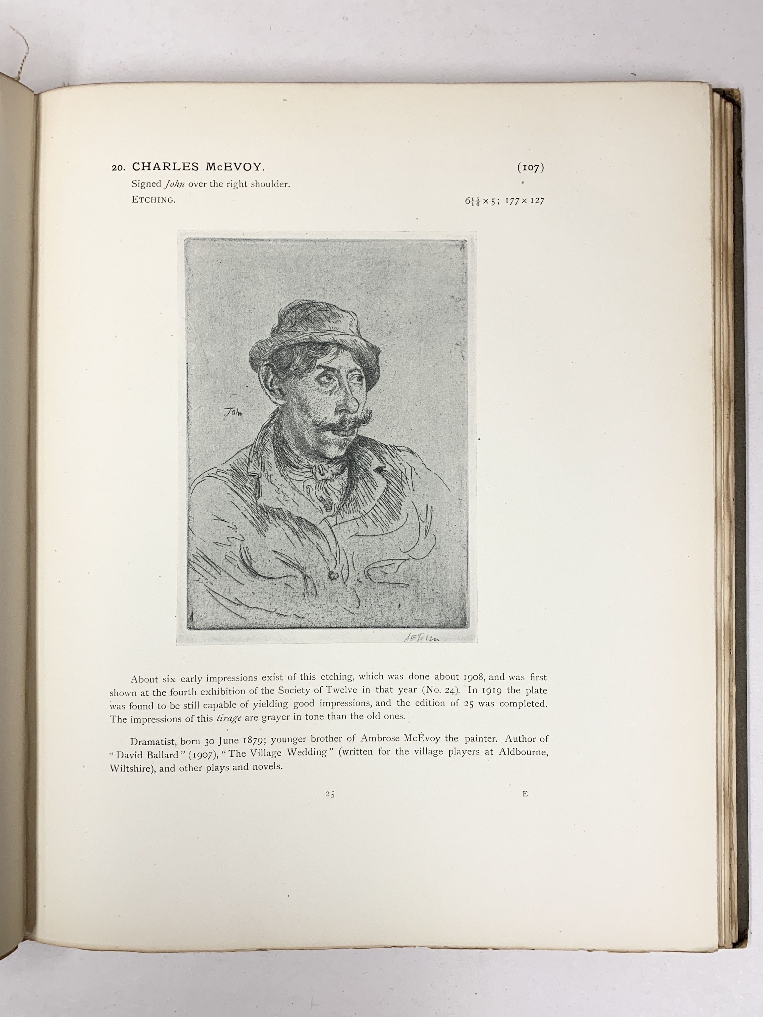 A Catalogue of Etchings By Augustus John 1901-1914 by Dodgson, Campbell ...