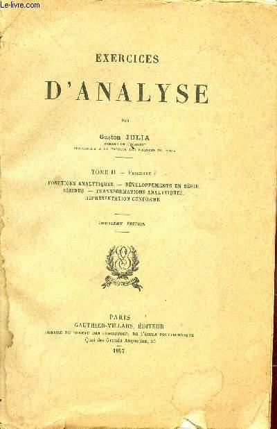EXERCICES D'ANALYSE - TOME II - FASCICULE I : FONCTIONS ANALYTIQUES ... EXERCICES D'ANALYSE - TOME II - FASCICULE I : FONCTIONS ANALYTIQUES ...
