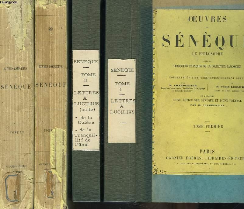 OEUVRES DE SENEQUE LE PHILOSOPHE EN 4 TOMES. by SENEQUE: bon Couverture ...