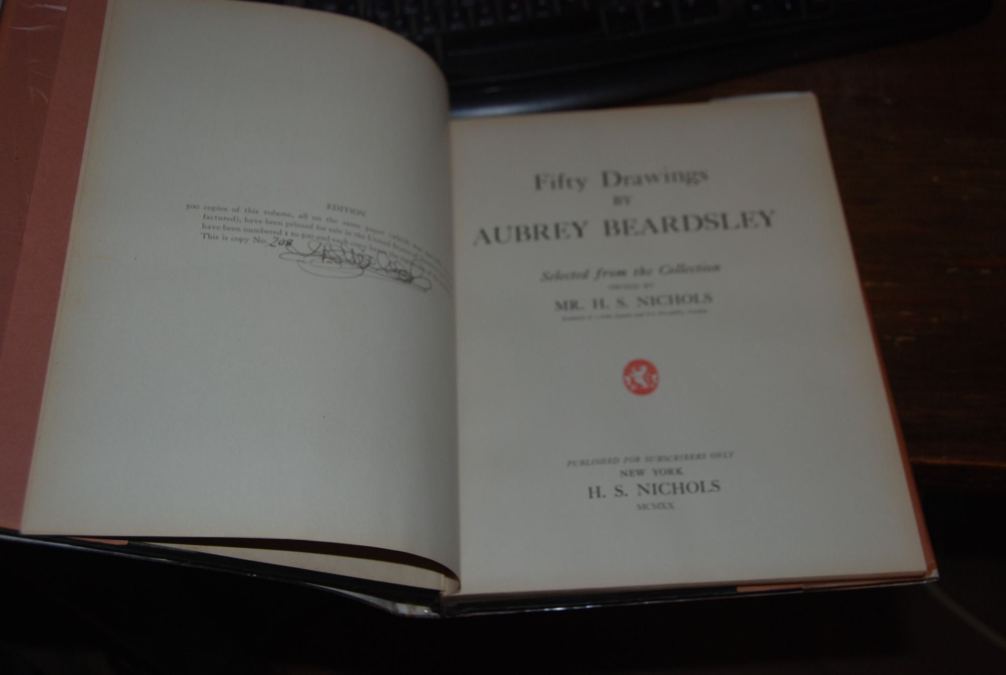 Fifty Drawings By Aubrey Beardsley Selected From The Collection Owned By Mr H S Nichols By