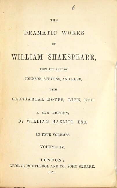 The dramatic works of William Shakespeare, from the text of Johnson ...