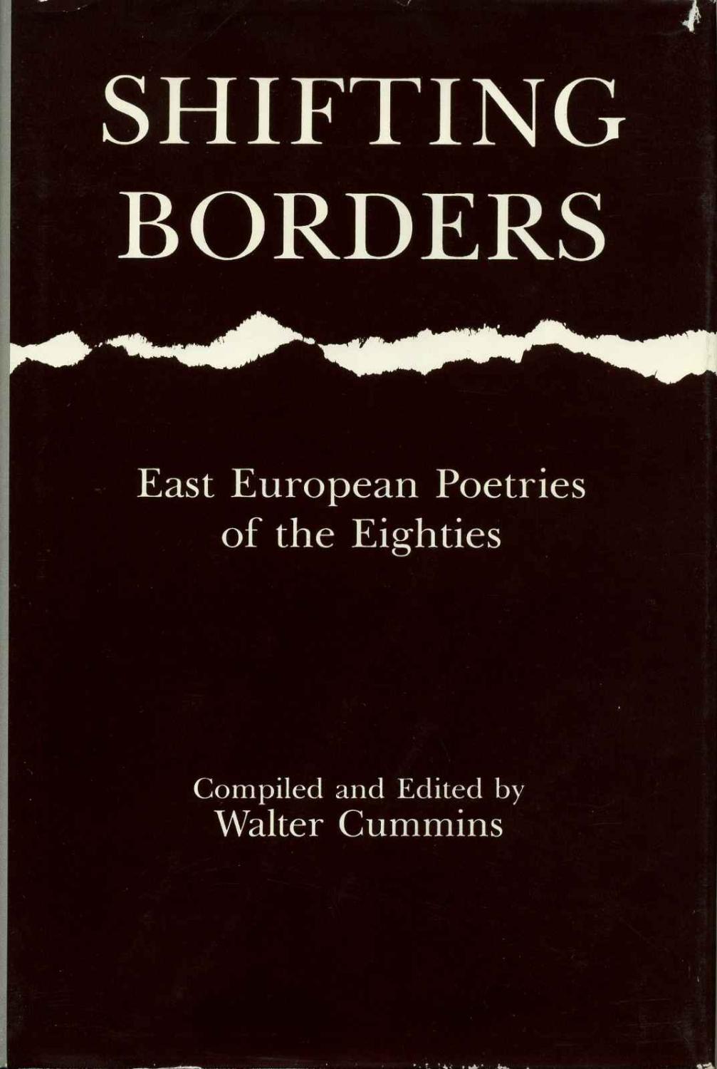 SHIFTING BORDERS. East European Poetry of the Eighties. by Cummins ...