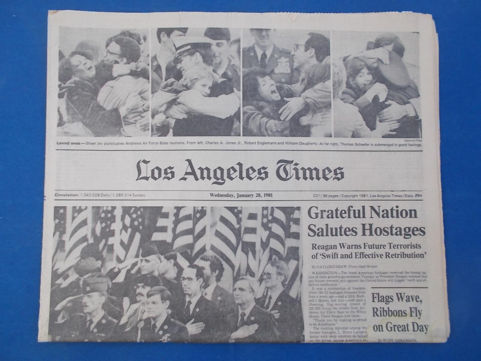 Los Angeles Times Newspaper (Complete Part One: Wednesday, January 28 ...