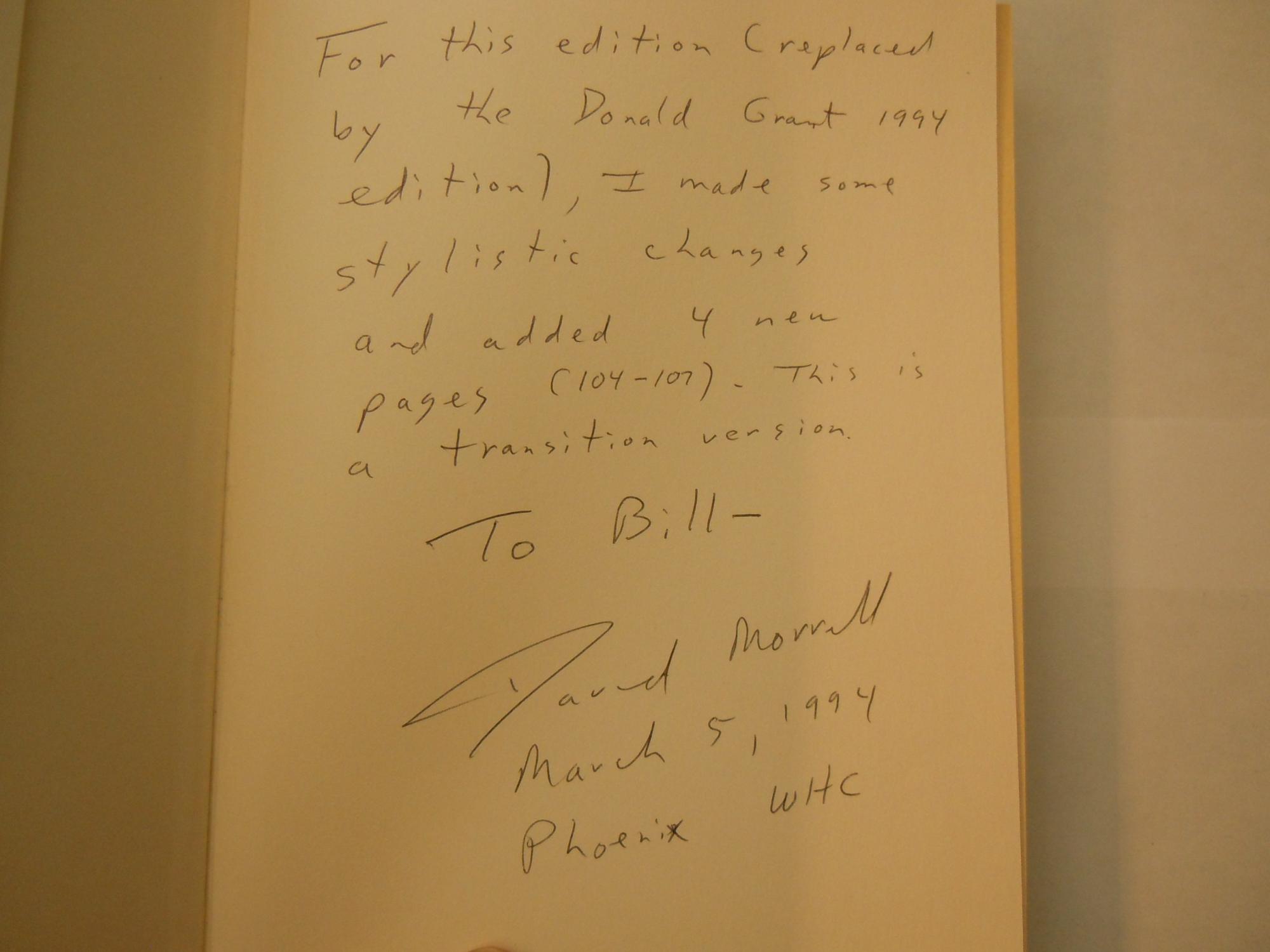 Totem by Morrell, David: Very Good Hardcover (1992) Inscribed by Author ...