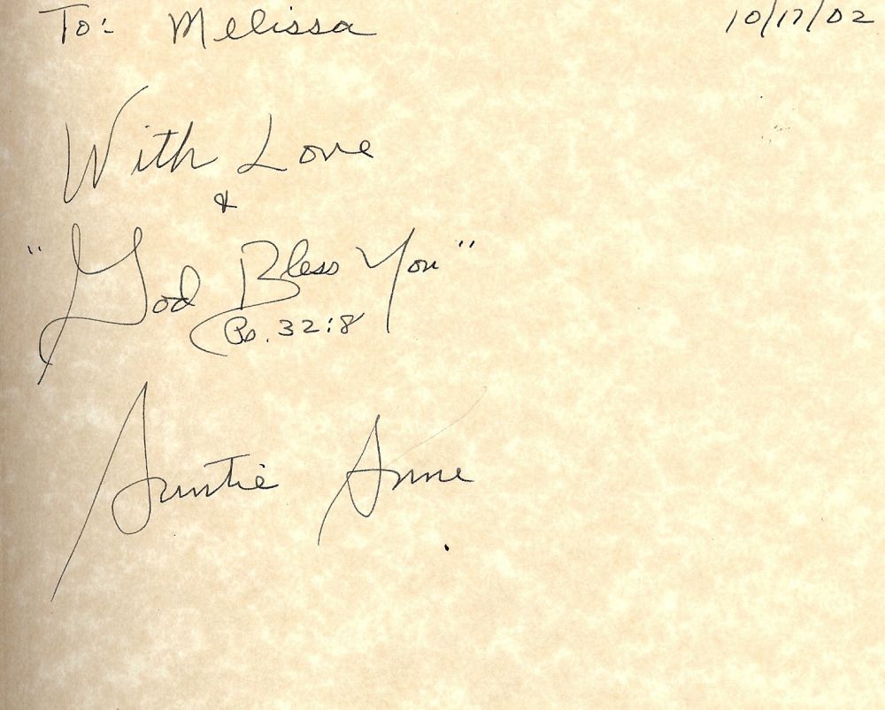 AUNTIE ANNE by BEILER, Anne: (2002) Signed by Author(s) | Antic Hay Books